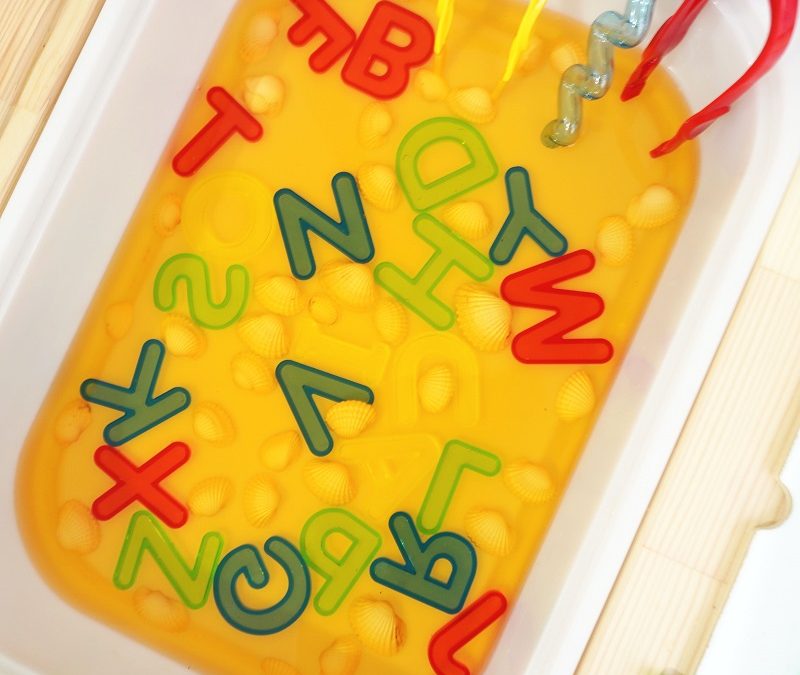Alphabet Soup Sensory Play - Kiedler